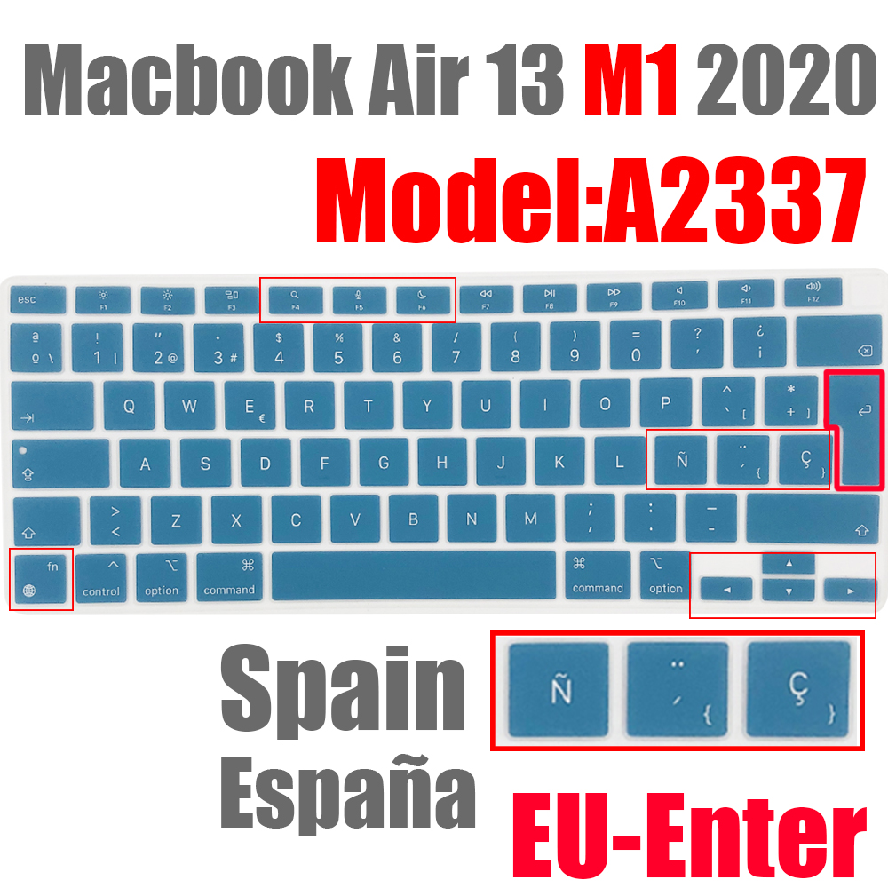 Spanish Laptop color silicone Keyboard Cover For Macbook Air 13 A2337 ...