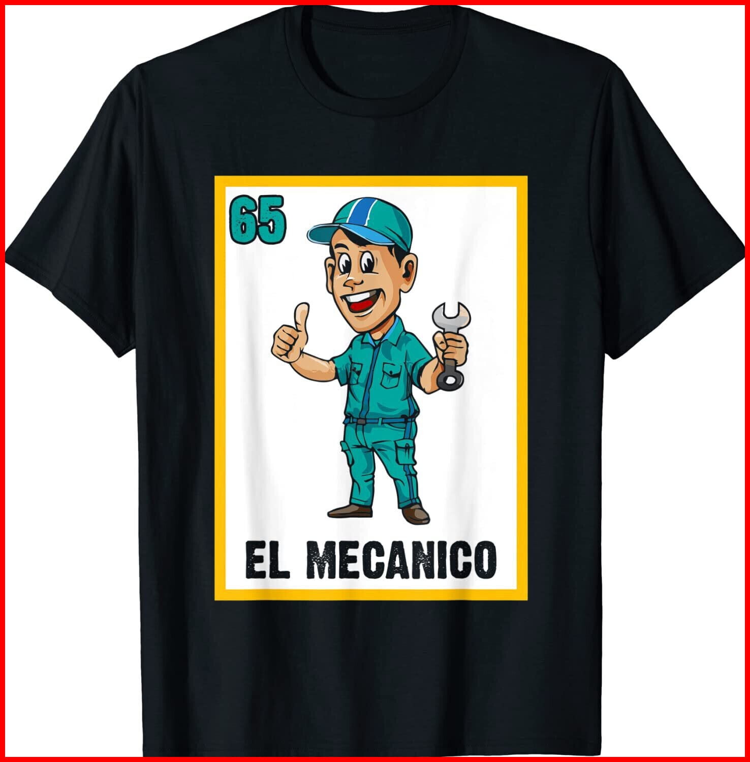 Spanish Mechanic Lottery El Mechanico Bingo Game Card Black Cotton T ...