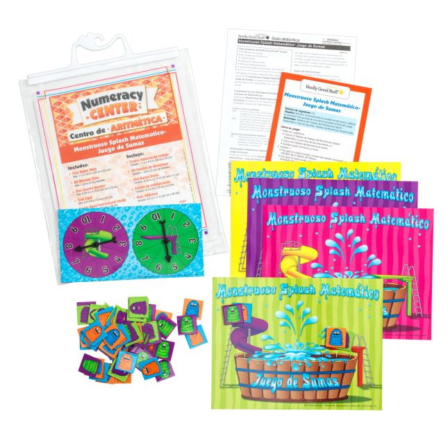 Spanish Monster Math Splash - Addition Numeracy Center Grade K+ (Centro ...