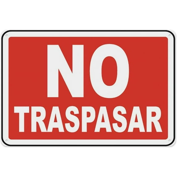 Spanish No Trespassing Sign 8"x12" - Aluminum Tin Warning for Home ...