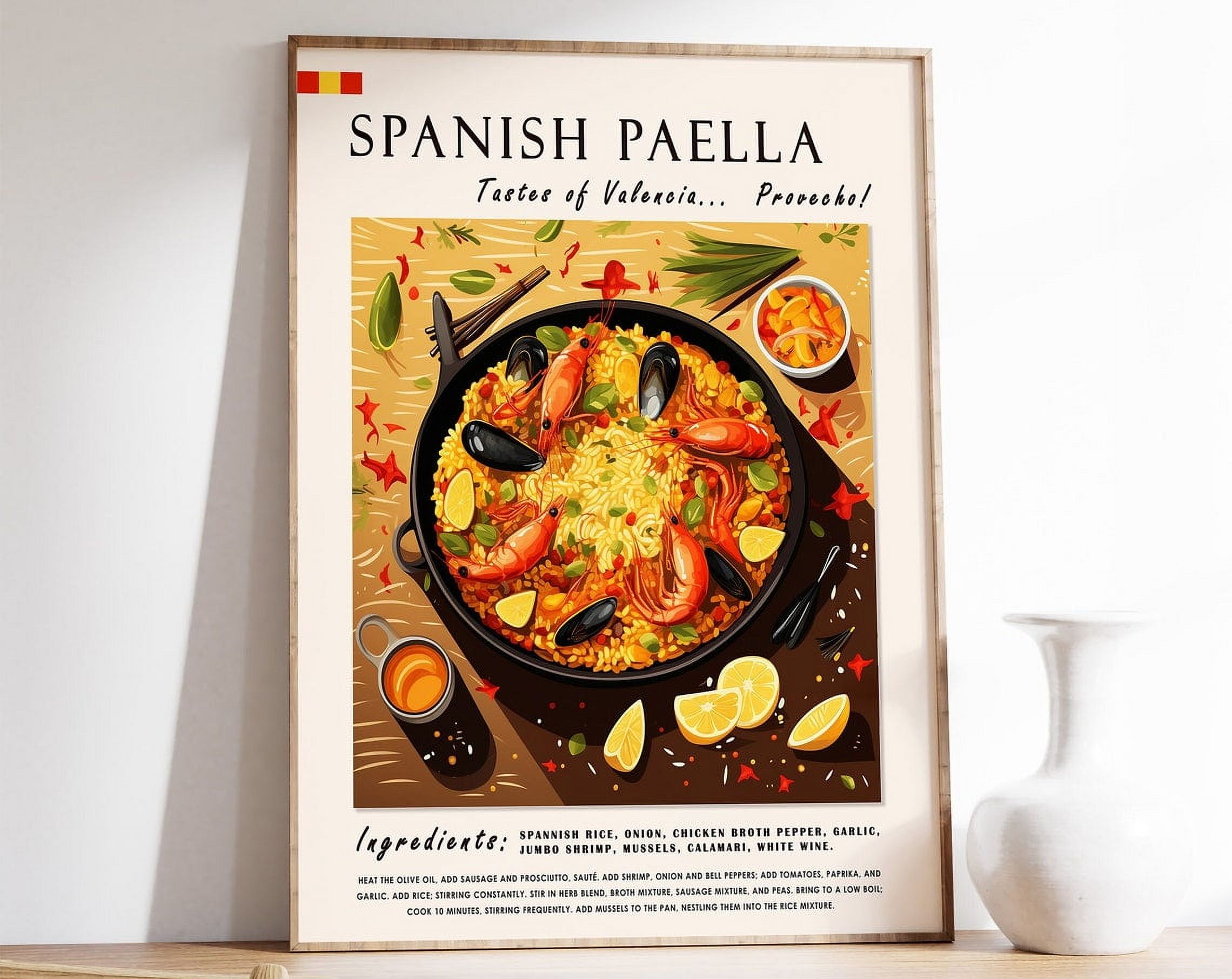 Spanish Paella Food Poster, Spanish Food Print, Paella Food Poster ...