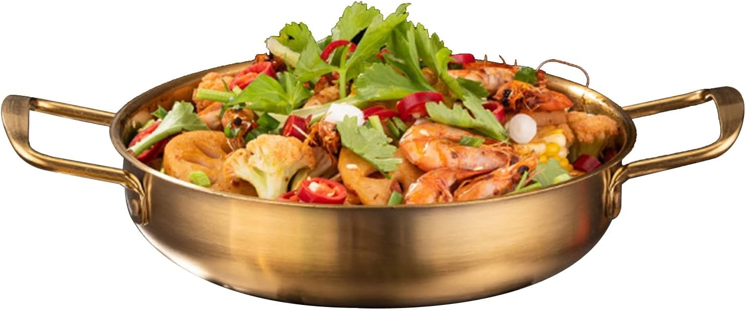 Spanish Paella Pan With Double Riveted Handles, Heavy-Duty Stainless ...