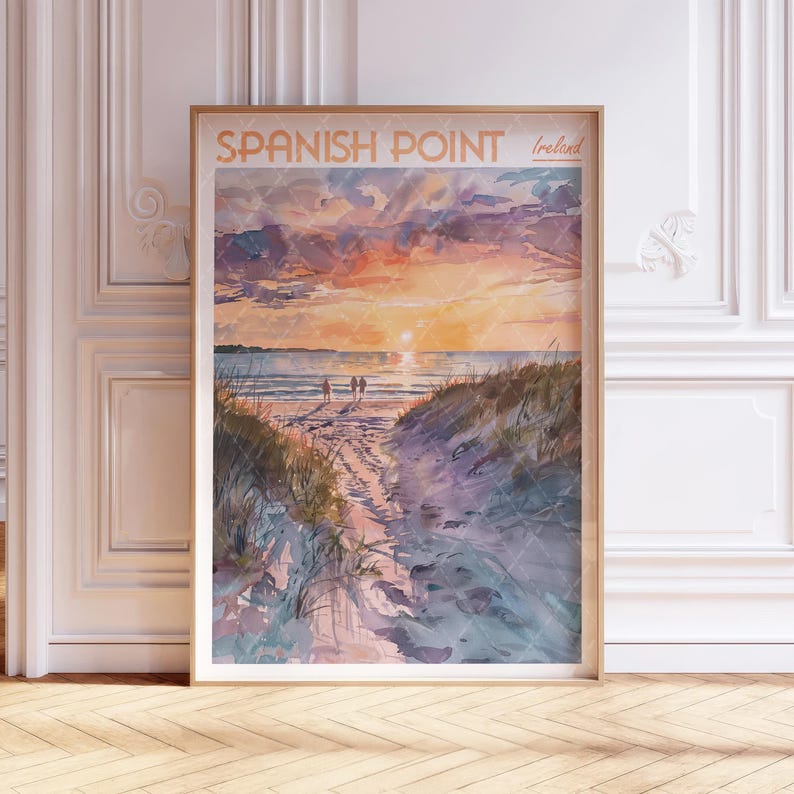 Spanish Point Watercolor Poster – Ireland Wall Art – Ireland Travel ...