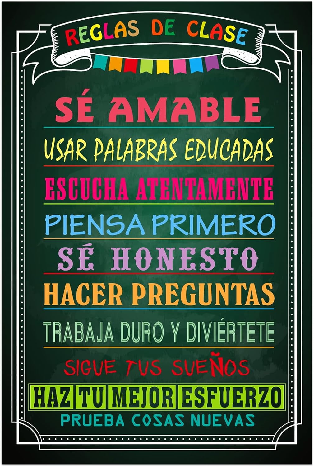 Spanish Poster Chart for Classroom Decorations-Motivational Spanish ...