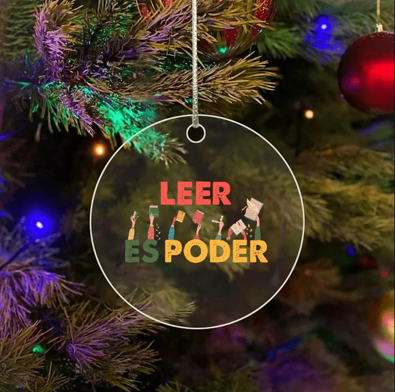 Spanish Reading Book Lover Teacher Maestra Leer Es Poder Women Ornament ...