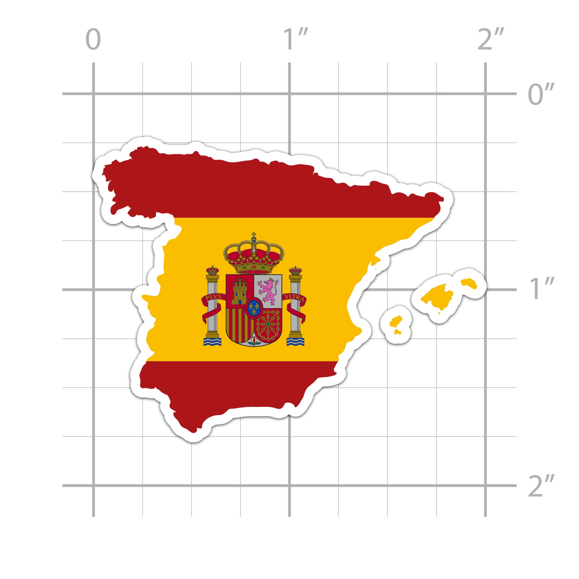 Spanish Shaped Spain Flag Sticker for water bottle phone tumbler hard ...