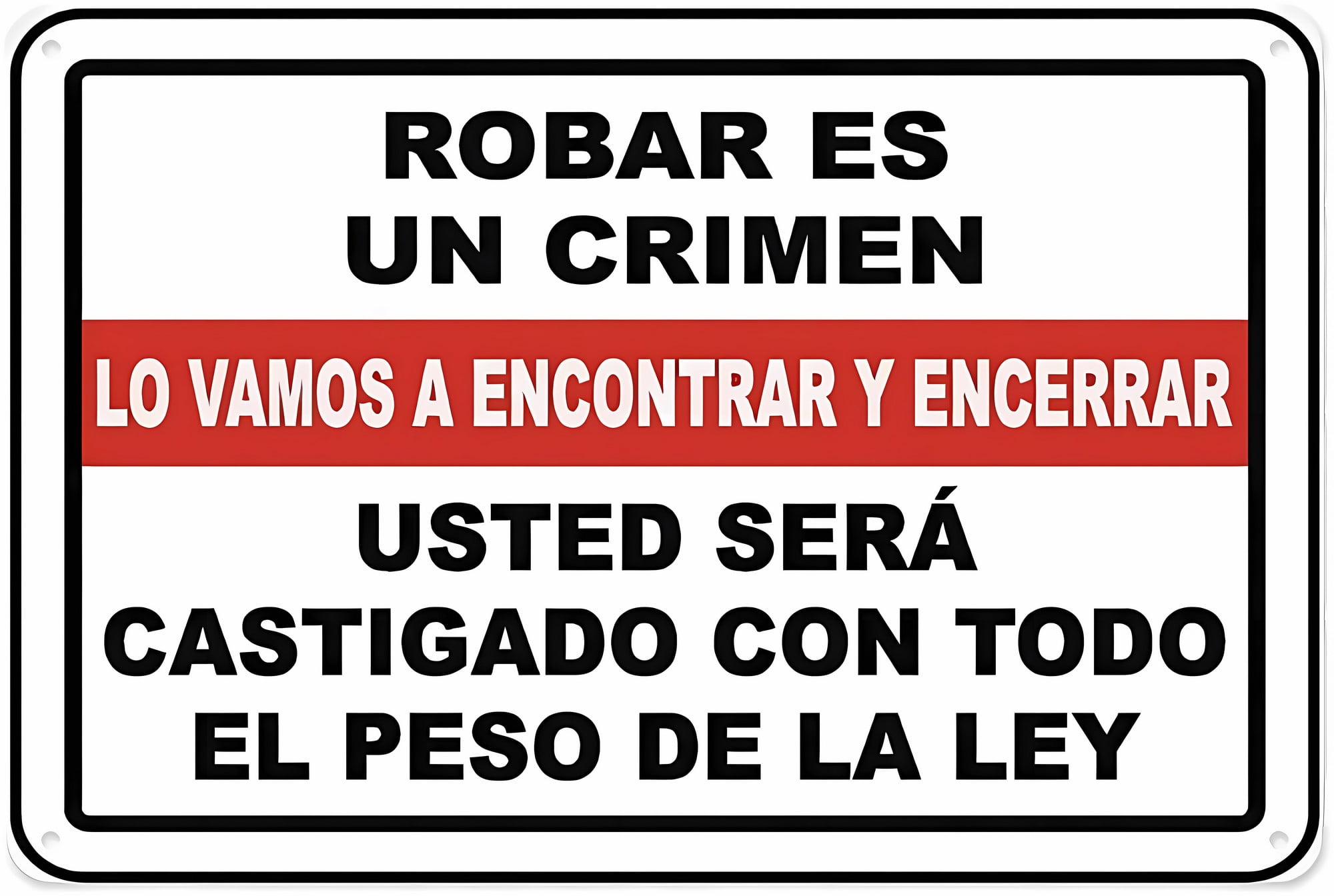 Spanish Shoplifting Is A Crime Sign - 8"x12" Aluminum Tin Warning Sign ...