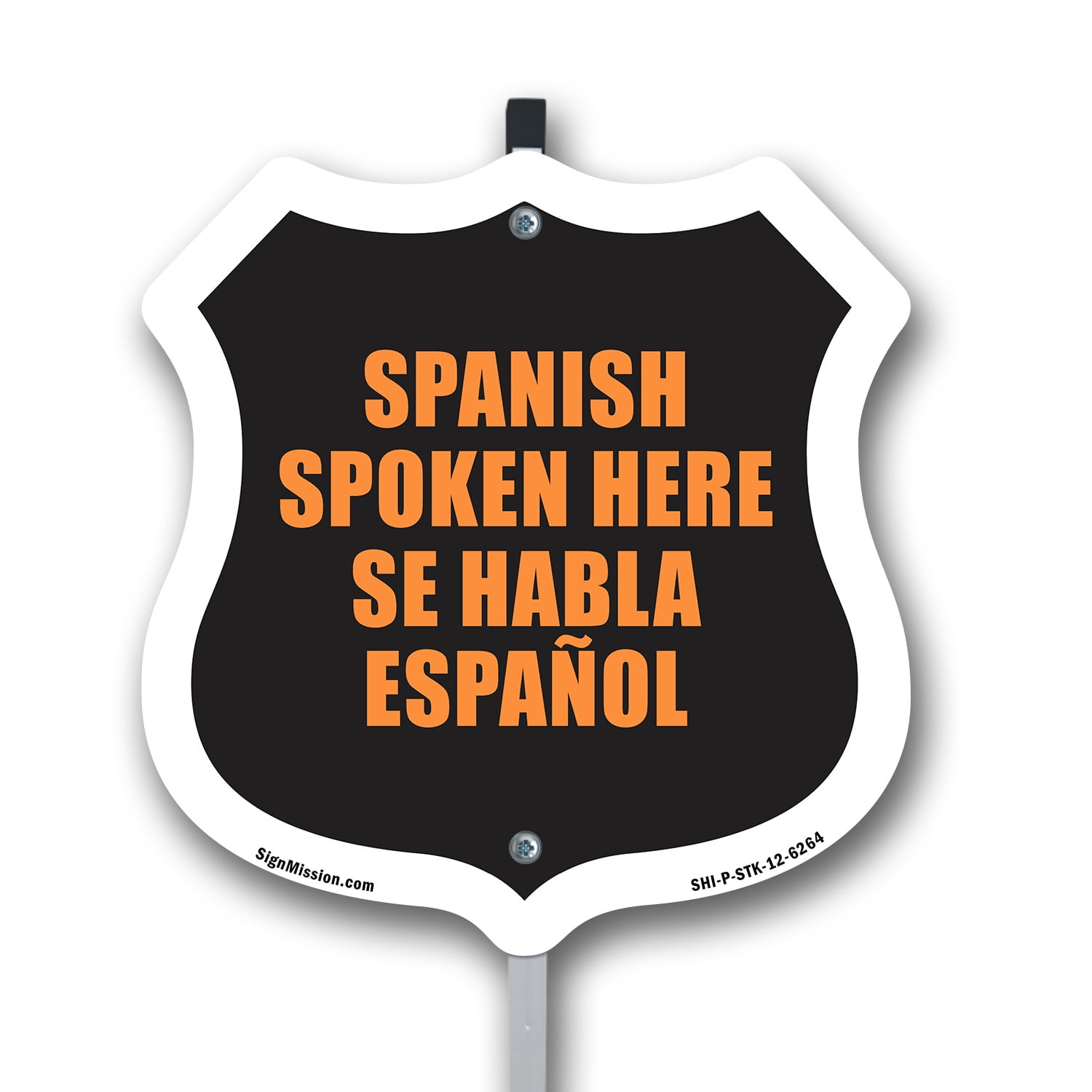 Spanish Spoken Here Bilingual English / Spanish 12 inch X 12 inch ...