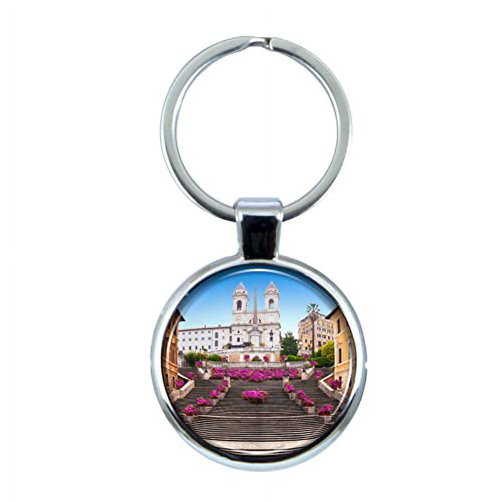 Spanish Steps Keychain with Epoxy Dome and Metal Keyring - Walmart.com