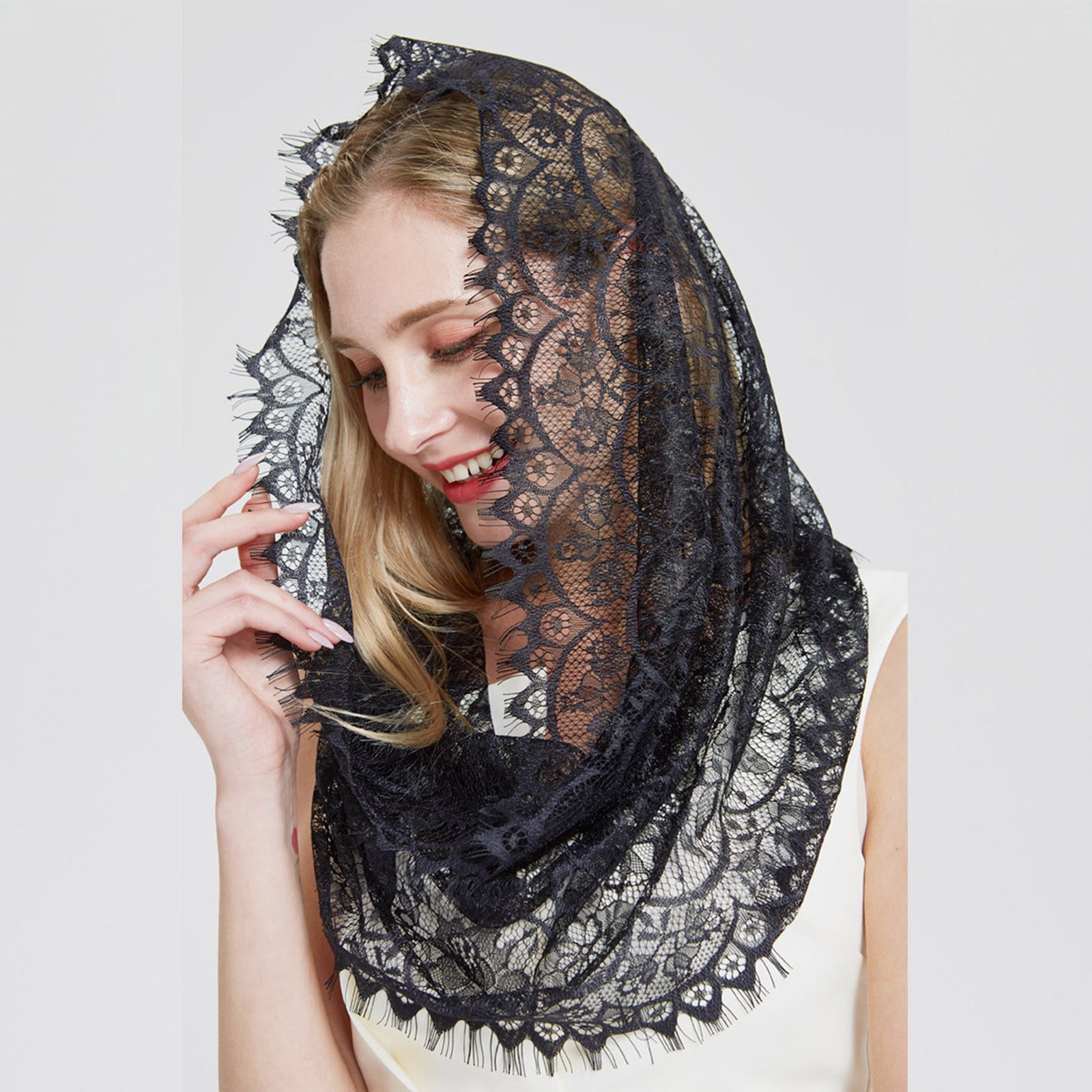 Spanish Style Lace Traditional Vintage Shape Latin Mass Head Covering ...