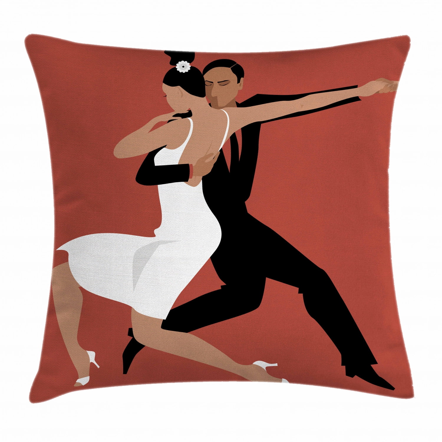 Spanish Throw Pillow Cushion Cover, Latin Couple Performing Tango ...