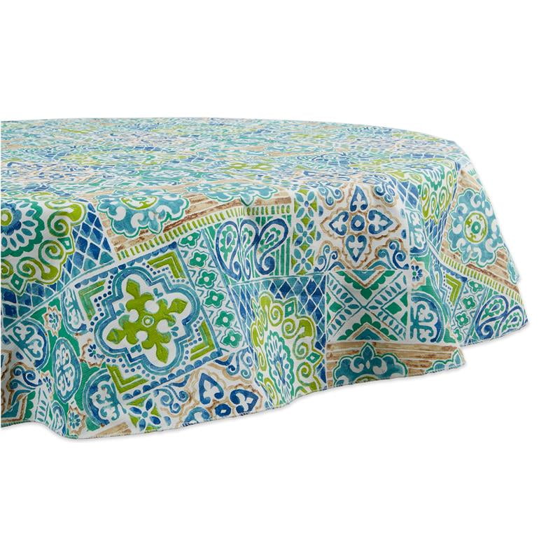 Spanish Tile Vinyl Tablecloth 70" Round - Walmart.com
