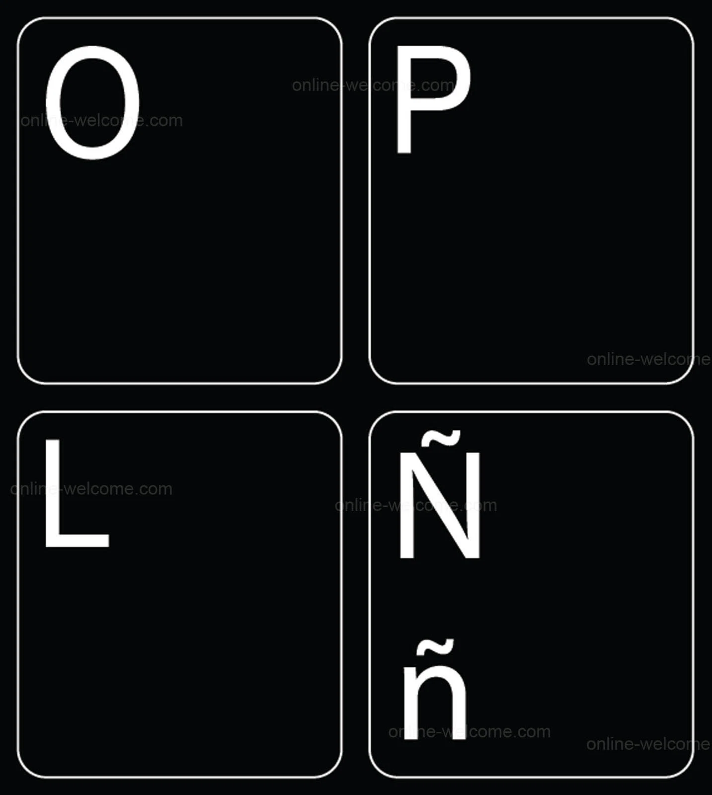 Spanish Traditional Replacement Keyboard Sticker Black - Walmart.com