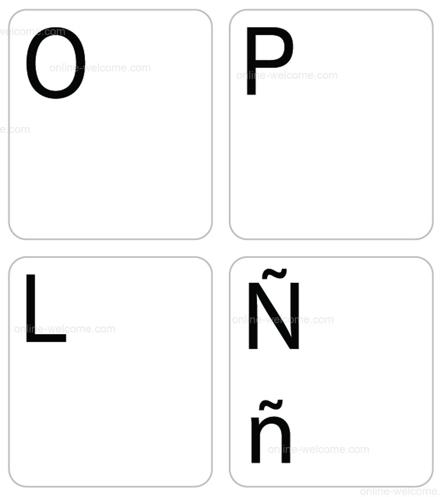 Spanish Traditional Replacement Keyboard Sticker White - Walmart.com