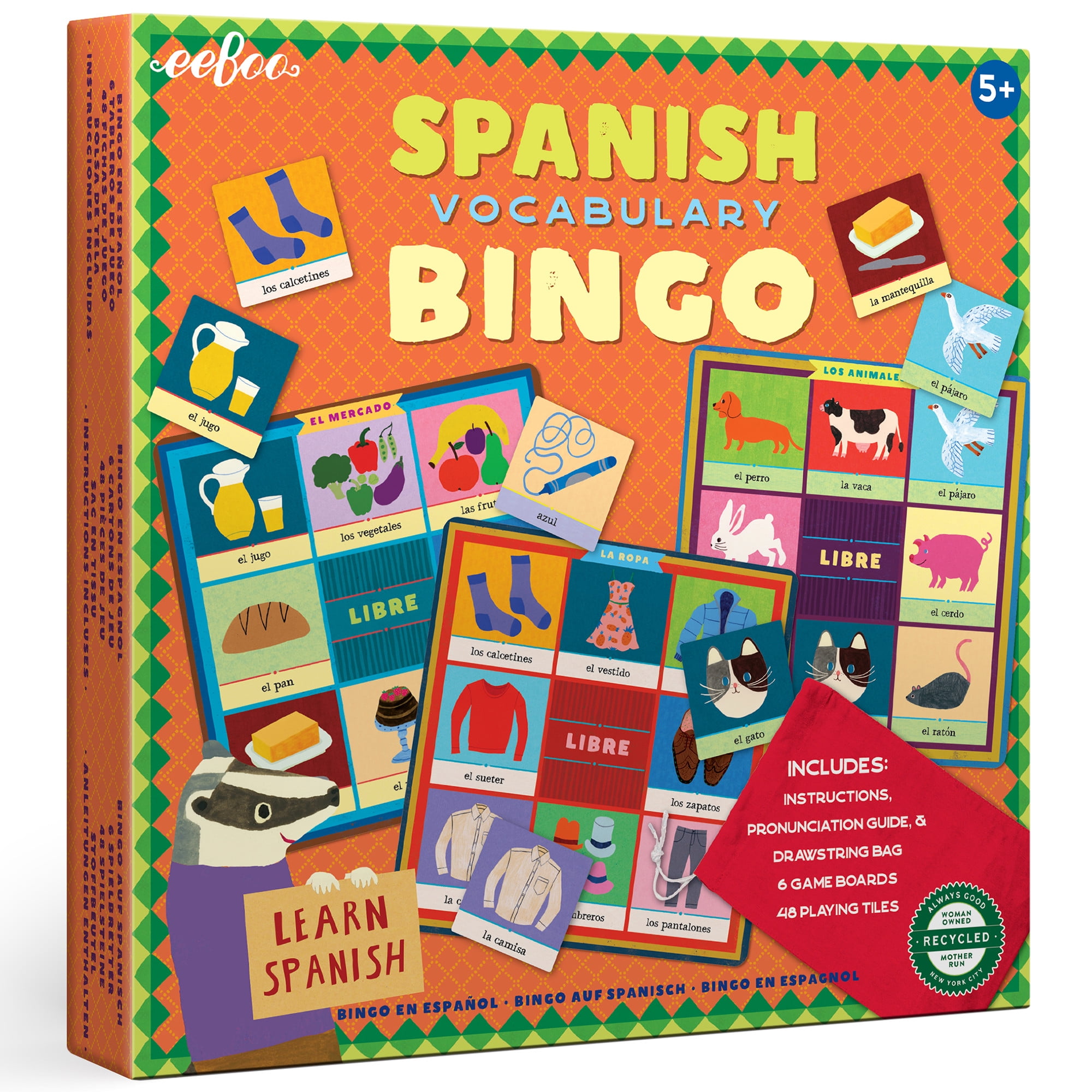eeBoo Spanish Bingo Vocabulary Game - Walmart.com