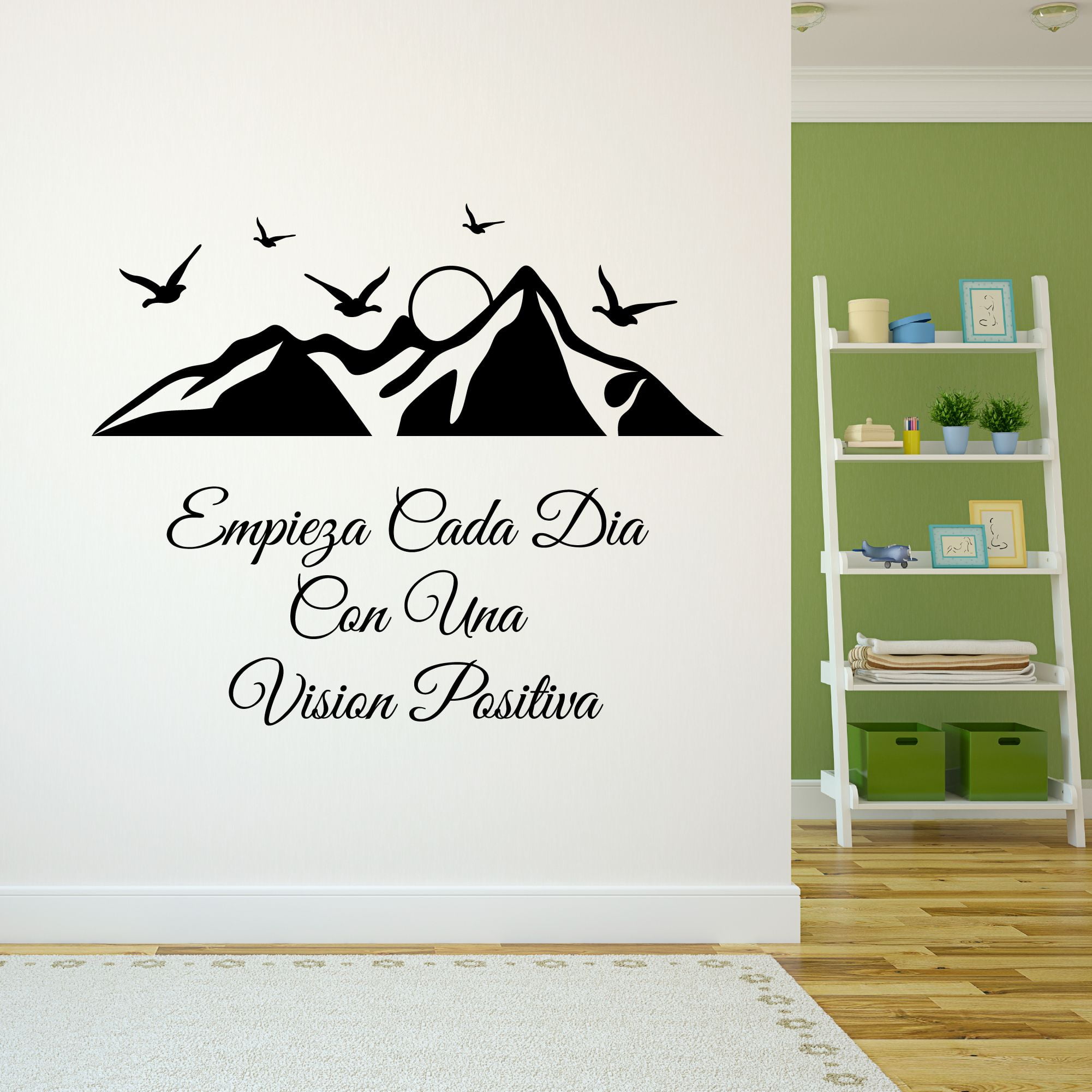 Spanish Wall Decals for Children Bedroom - Empieza Cada Dia Con Una ...