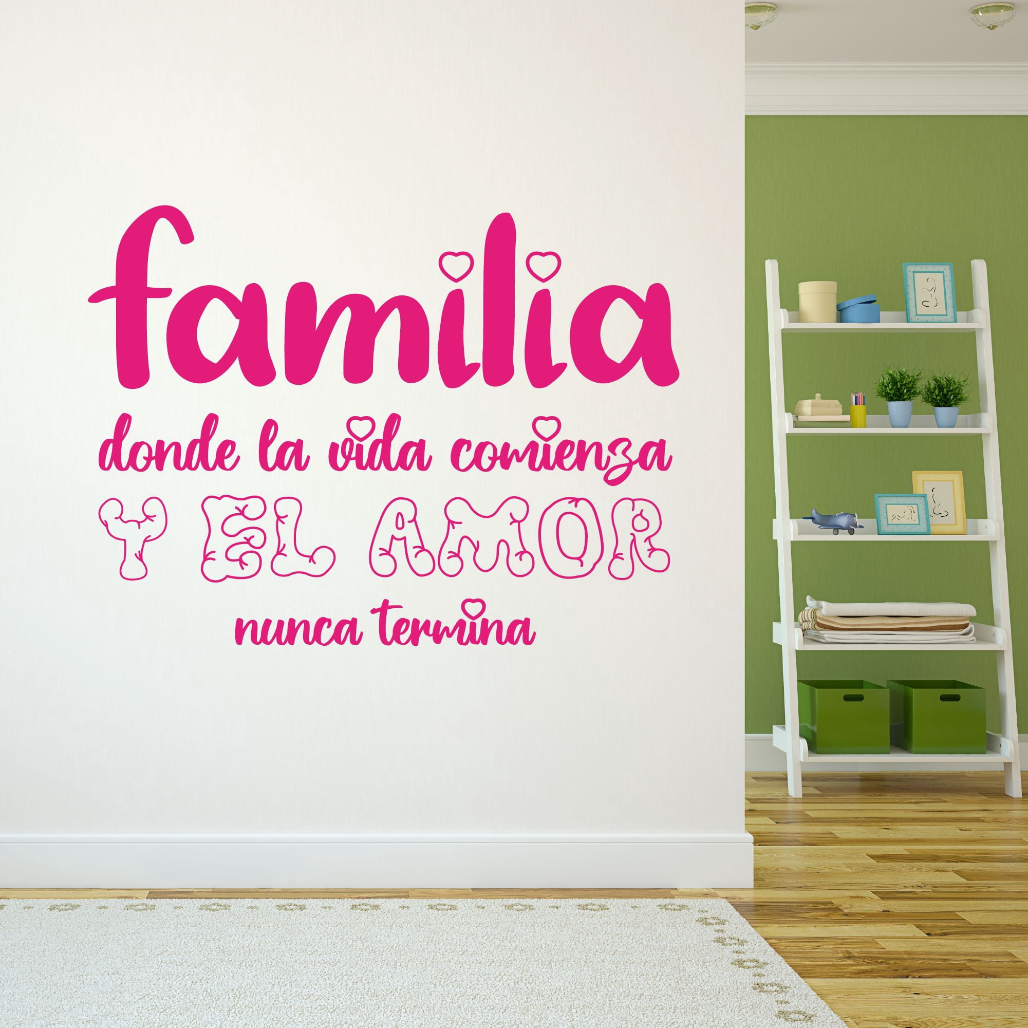 Spanish Wall Decals for Family Living Room - Familia donde la vida ...