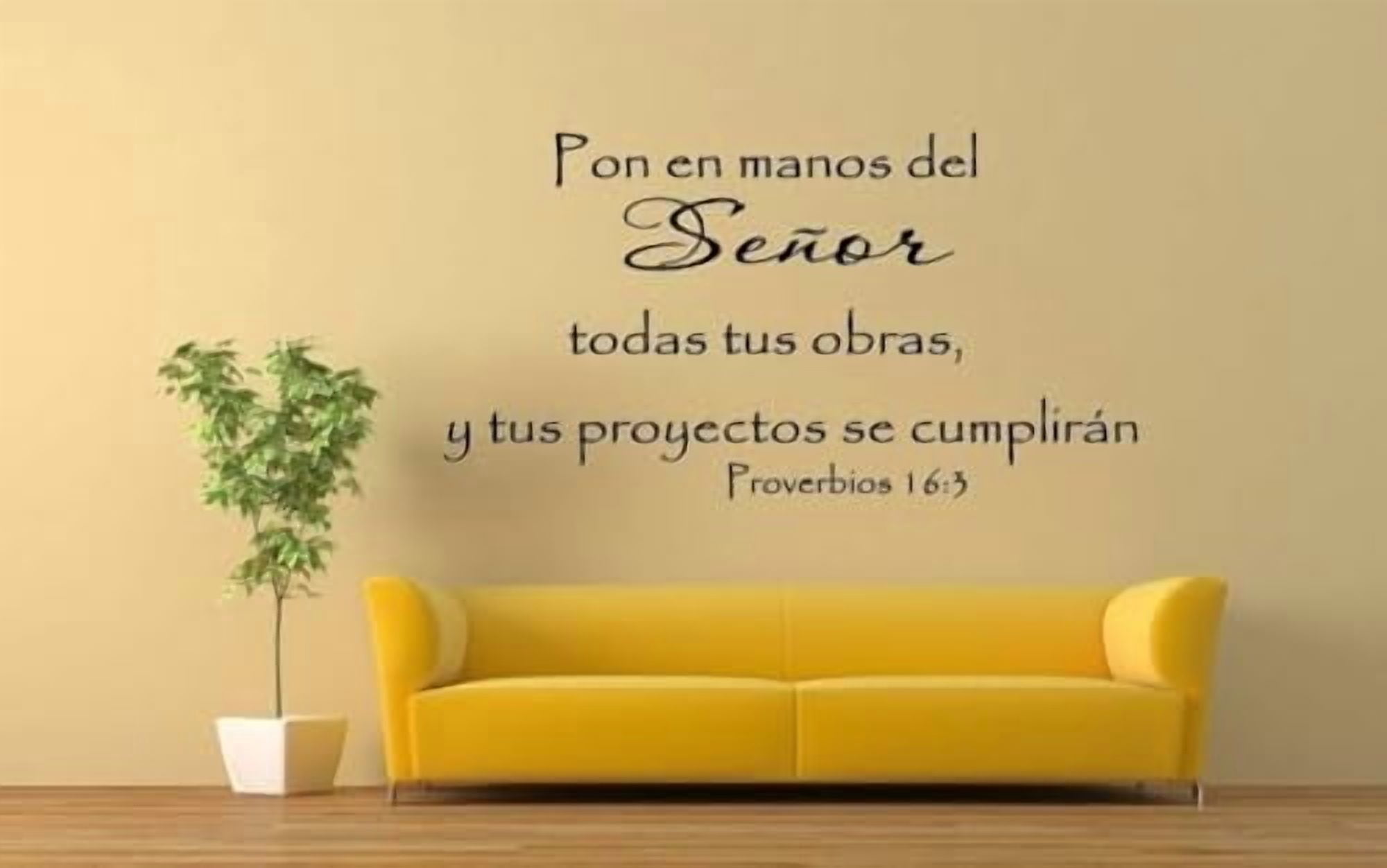 Spanish Wall Decals decorativo para pared Proverbios 16:3 Pared Arte ...