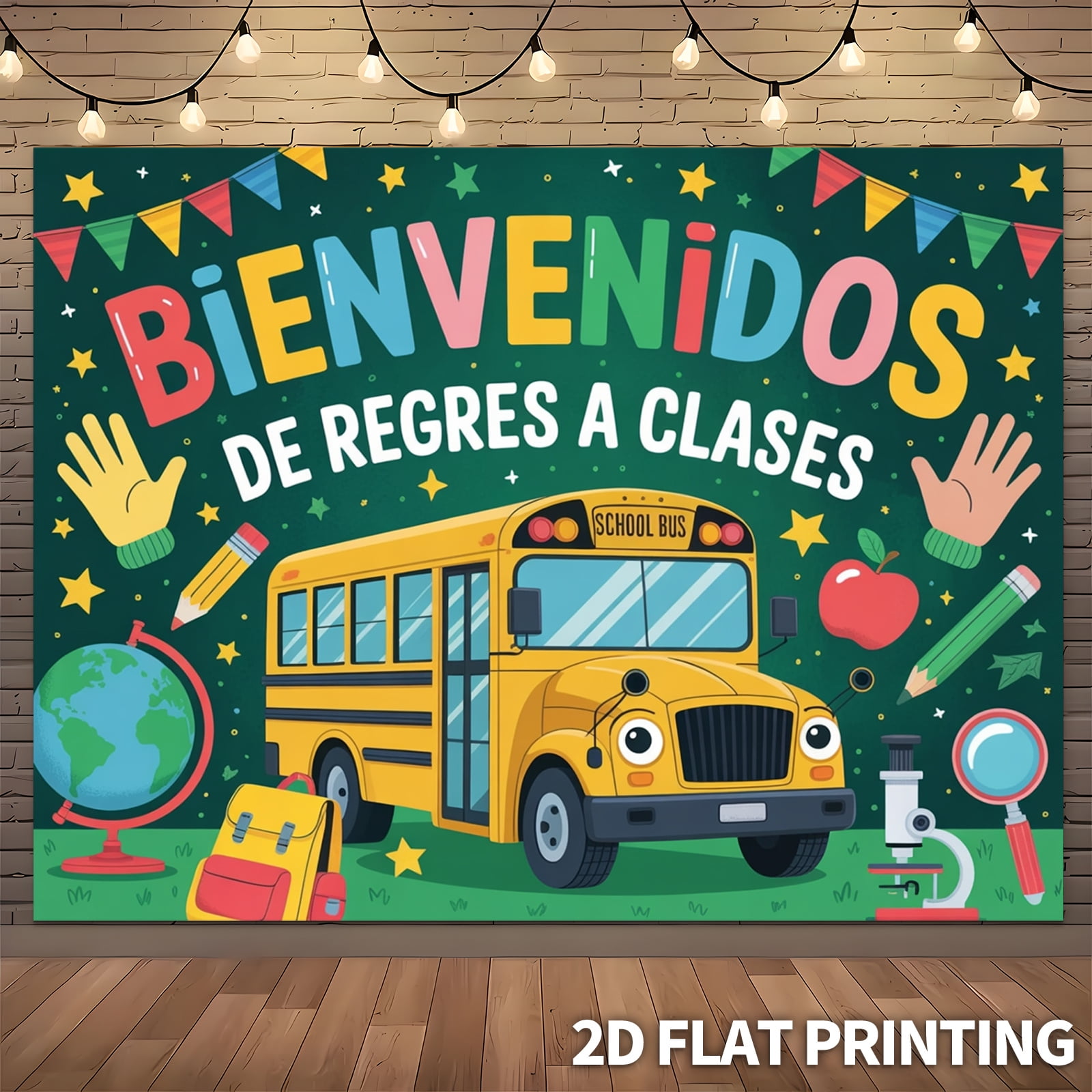 Spanish Welcome Back to School Backdrop Night Star Bienvenidos De ...
