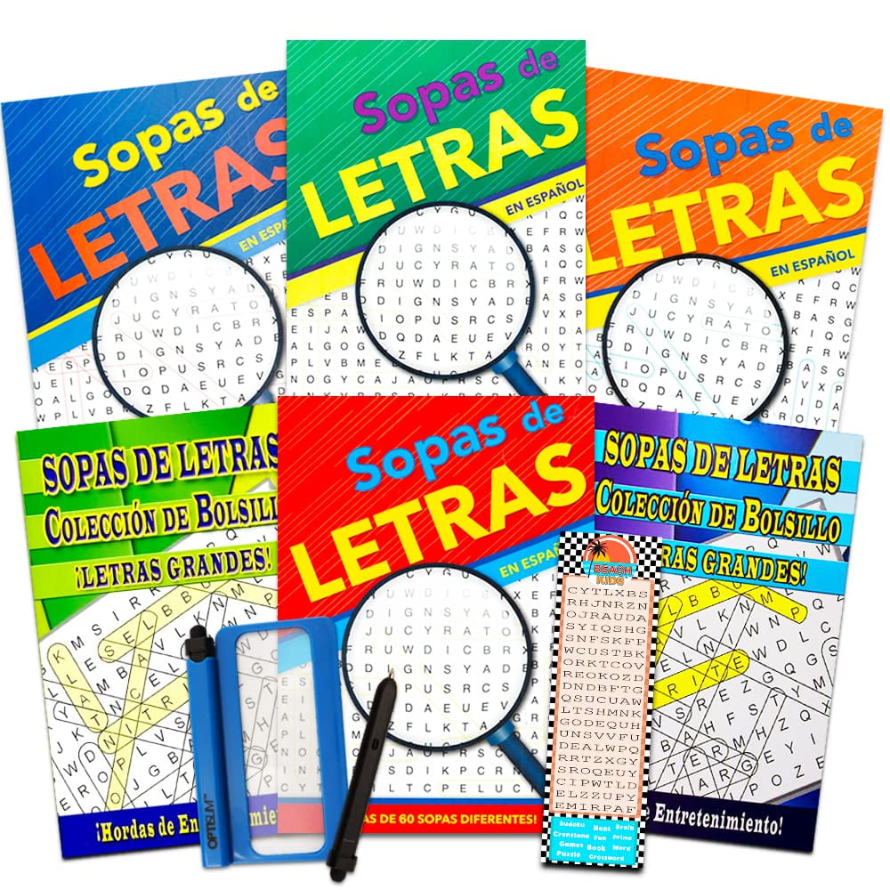 Spanish Word Find Puzzle EC36 Books for Adults Seniors -- Set of 6 Word ...