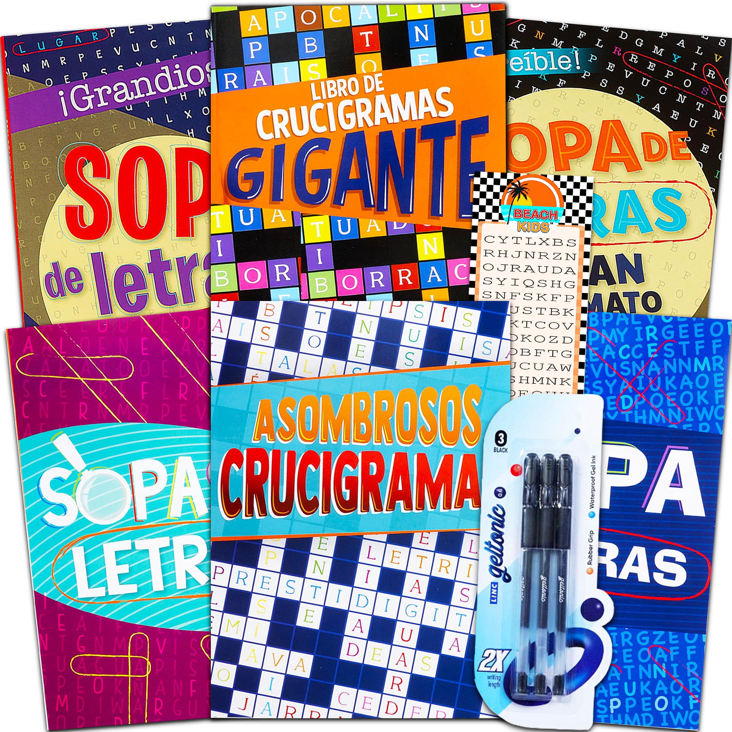 Spanish Word Find and TSF6 Crossword Puzzle Books for Adults Seniors ...