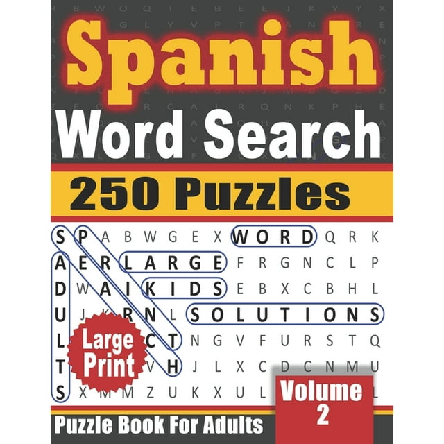 Spanish Word Search Book for Adults : 250 fun and challenging Spanish ...