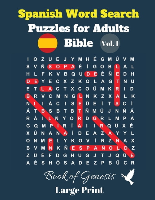 Spanish Word Search Puzzles For Adults: Bible Vol. 1 Book of Genesis ...