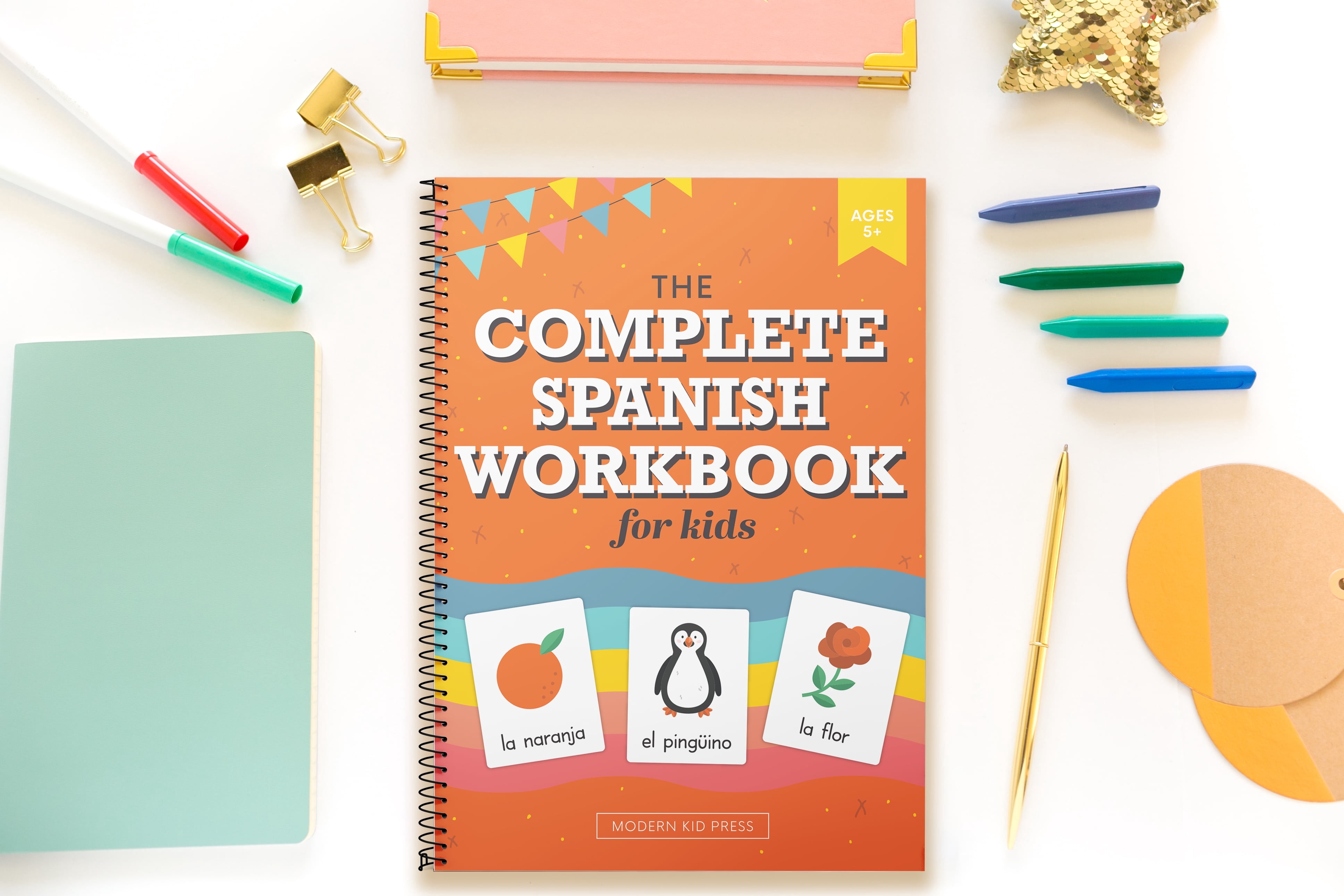 Modern Kid Press, Spanish Workbook for Kids Grades K-5, Fun and Easy ...