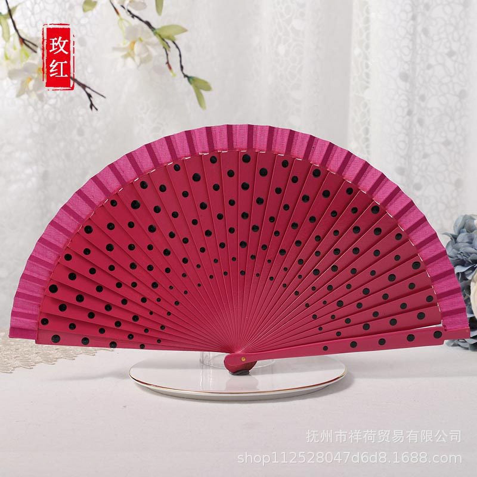 Spanish fan Crescent fan dance fan baking varnish dot ladies folding ...