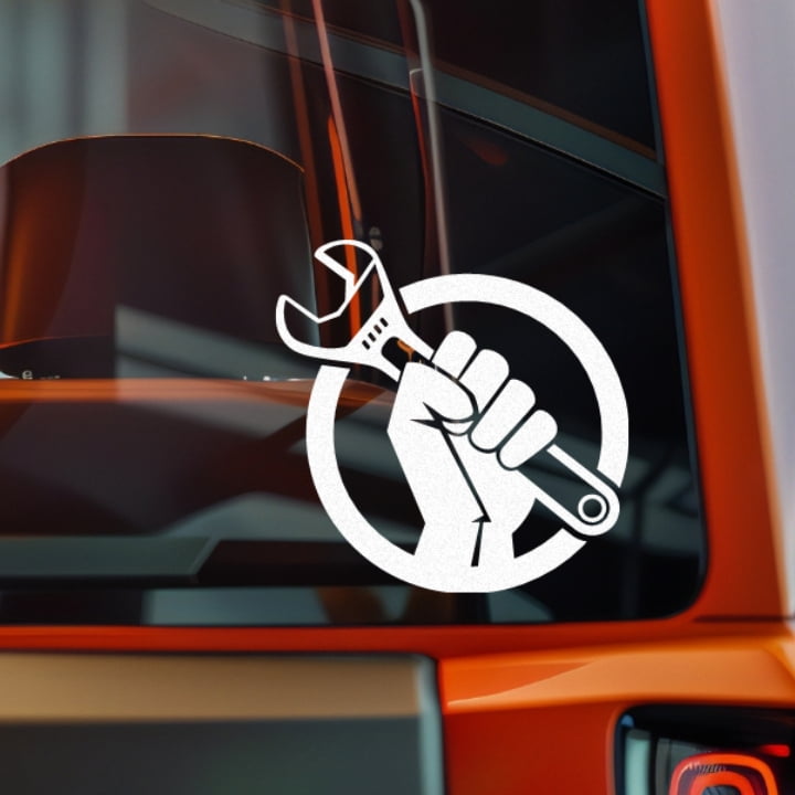 Spanner Fist Vinyl Decal Sticker Bumper Window Laptop 5x5" White ...