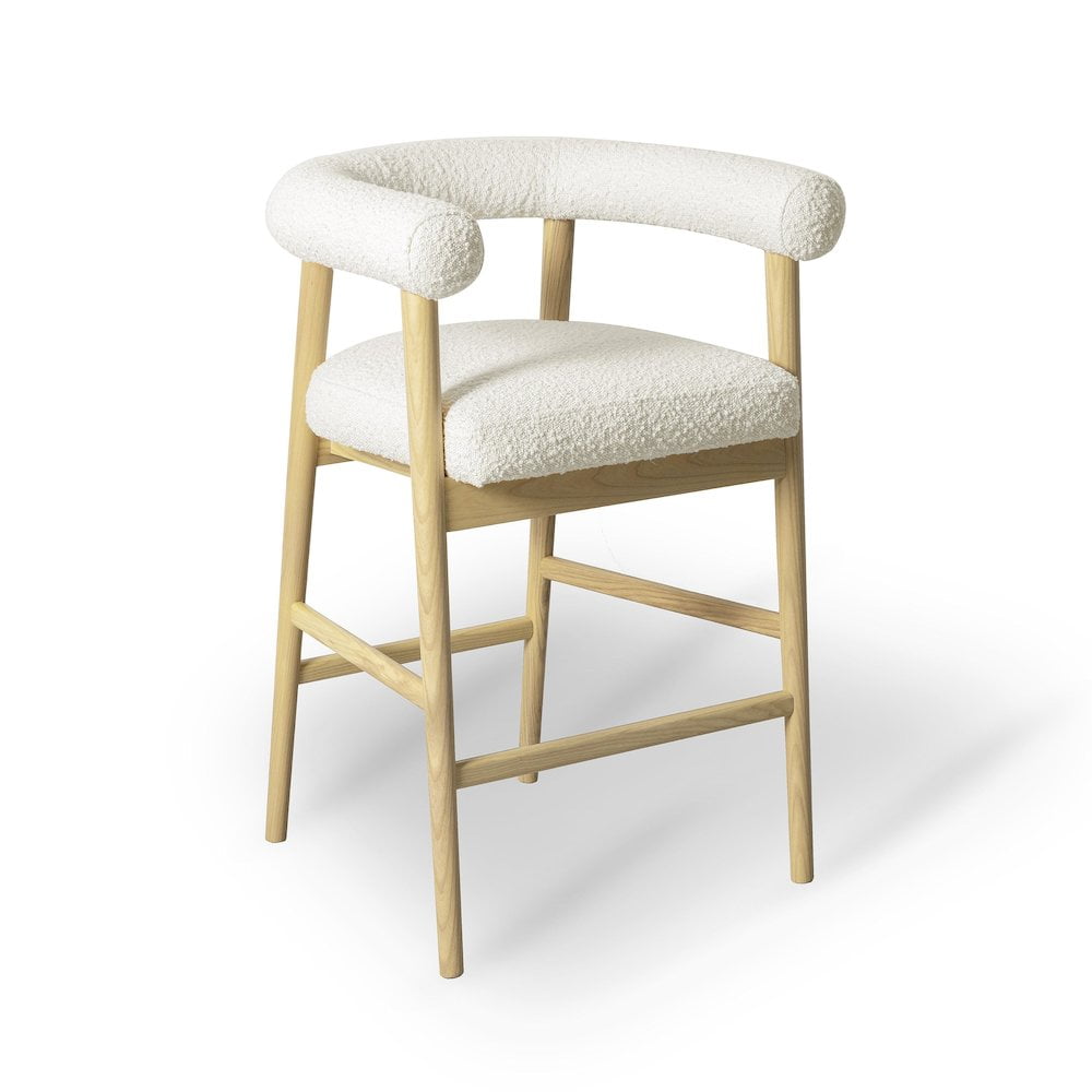 Spara Cream Boucle Counter Stool - Walmart.com
