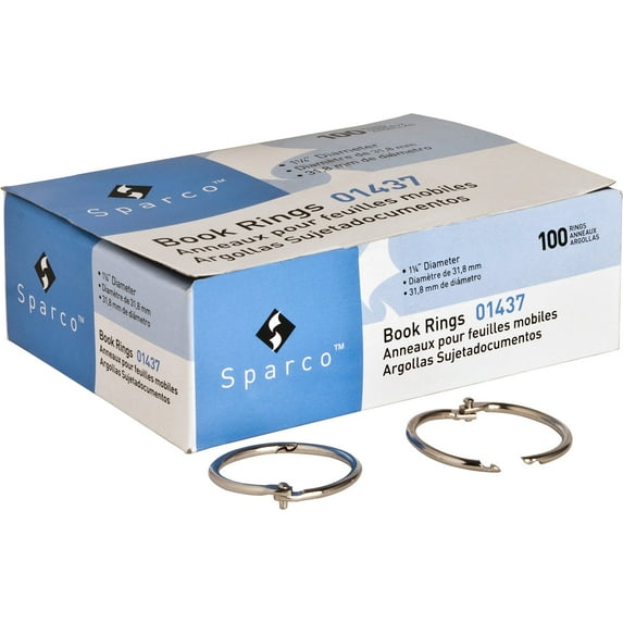 Sparco 1.3" Book Rings, 100 per Box - Walmart.com