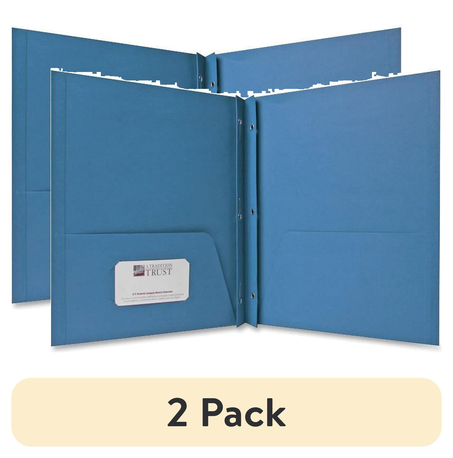 (2 pack) Sparco 2-Pocket Folders with Fasteners, Light Blue, 25 / Box ...
