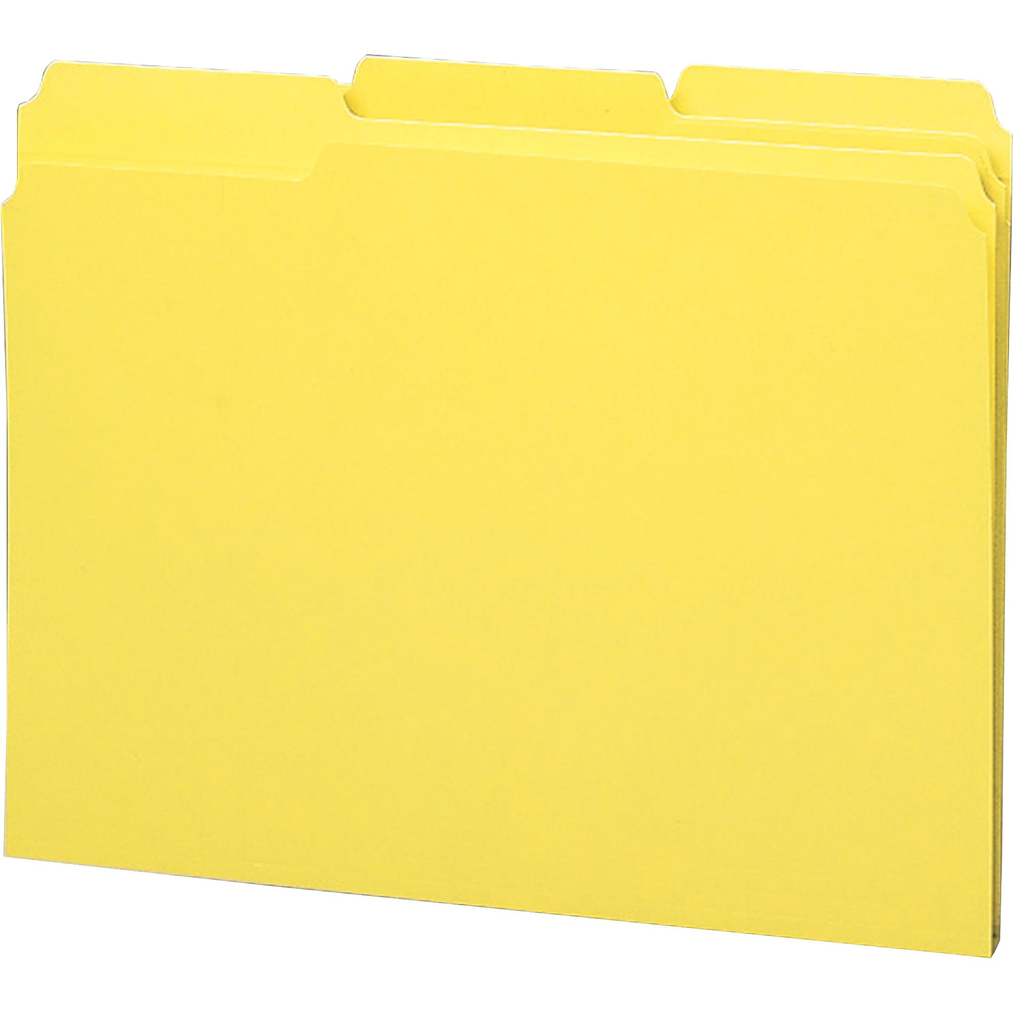 Sparco 2-ply Top Tab Letter File Folders, Yellow, 100 / Box (Quantity ...