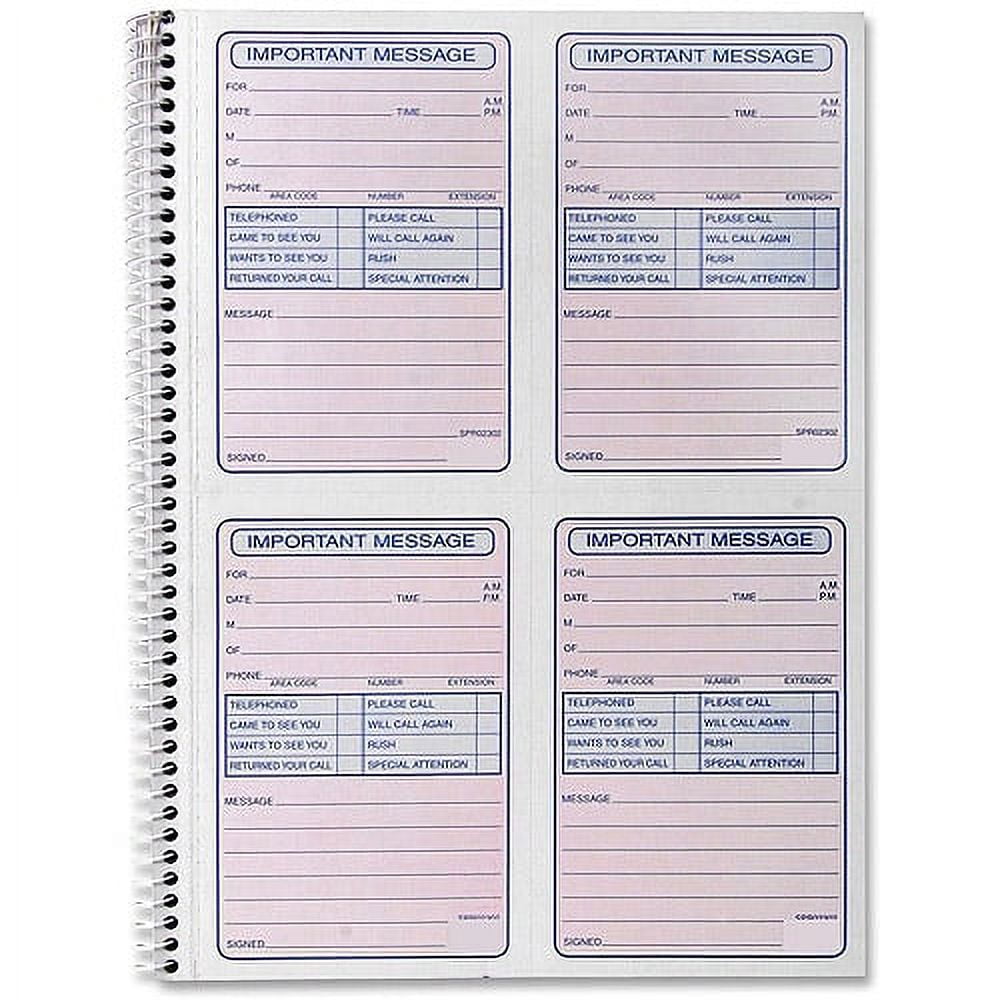 Sparco 4CPP Carbonless Telephone Message Book - Walmart.com