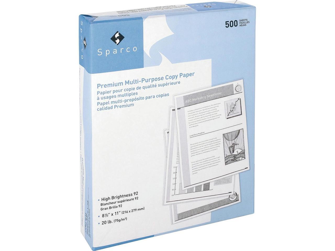 Sparco Copy Paper 92 GE/102 ISO 3HP 20Lb 8-1/2"x11" 10RM/CT WE 06121 ...
