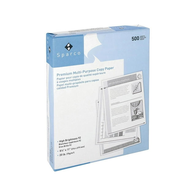 Sparco Copy Paper 92 GE/102 ISO 3HP 20Lb 8-1/2"x11" 10RM/CT WE 06121 ...