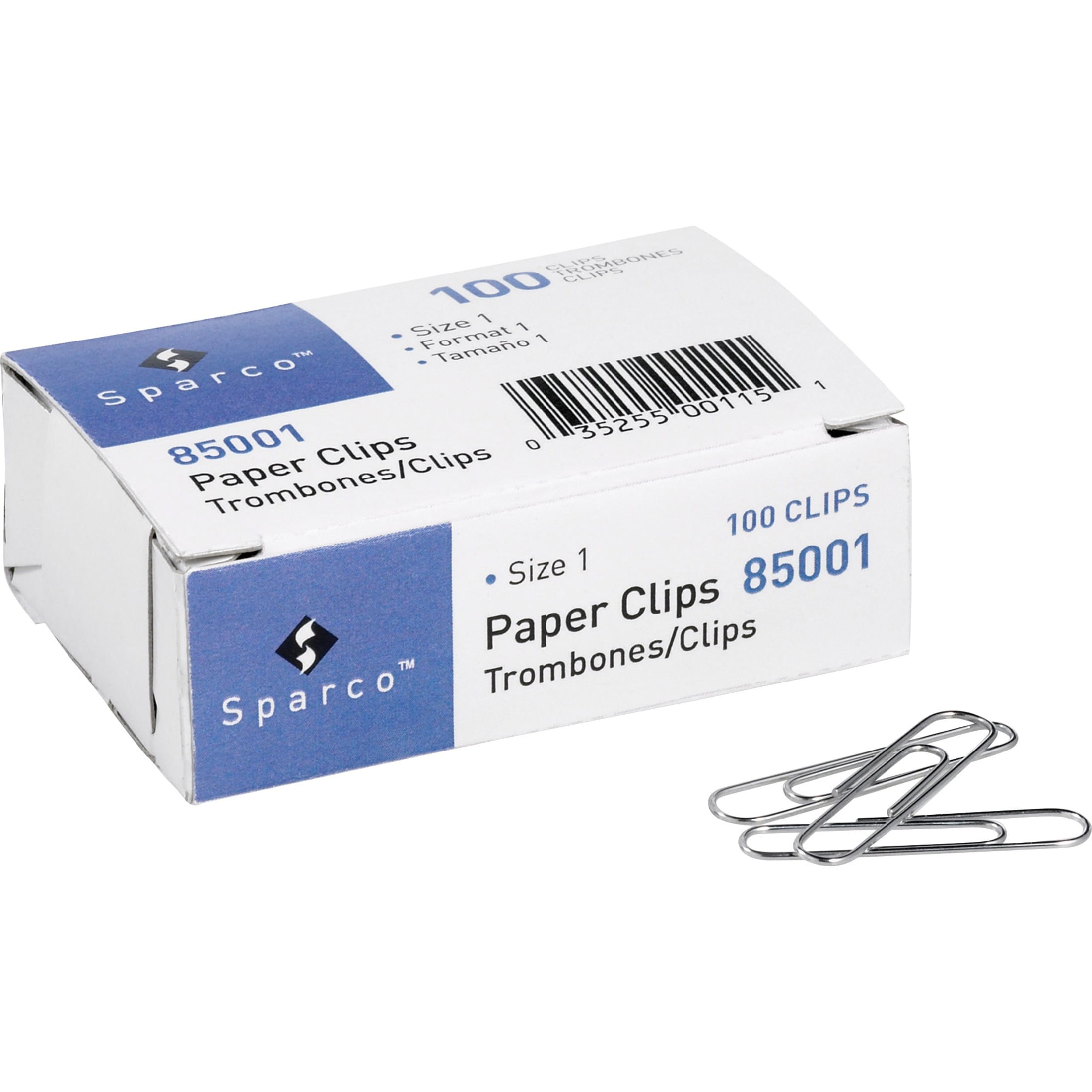 Sparco Spr-85001 Paper Clips - Regular - Steel - 100 / Box - Silver ...