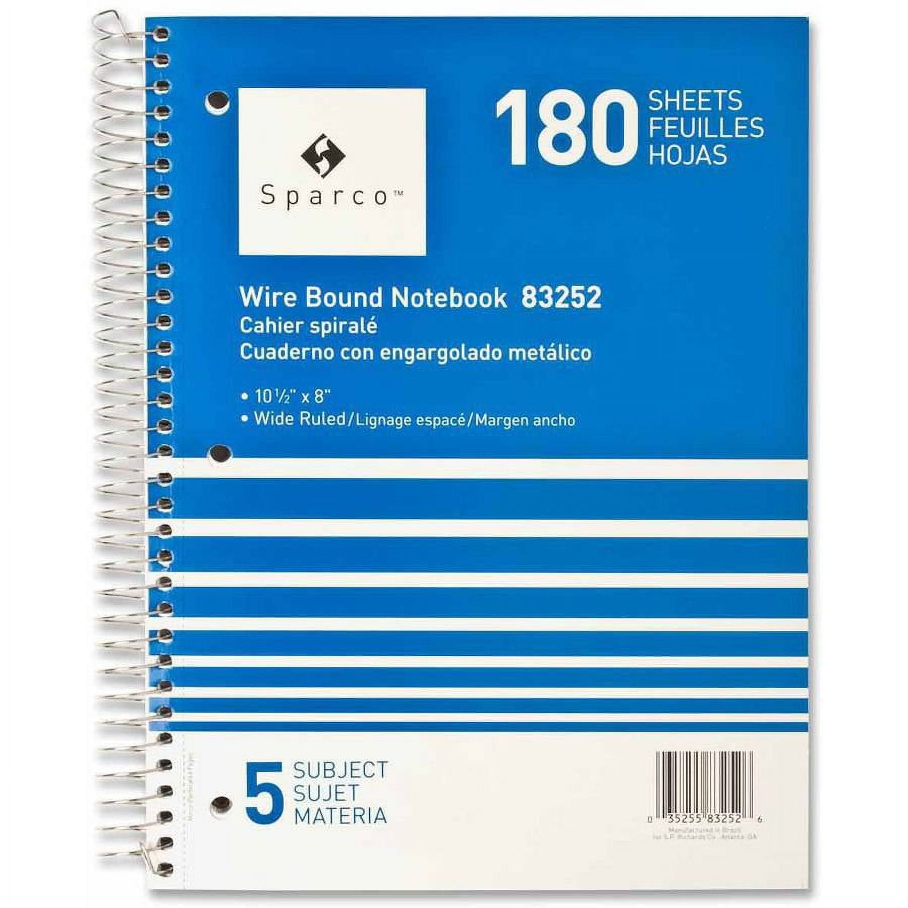 Sparco Quality Wirebound 5-Subject Notebook, Assorted Colors - Walmart.com