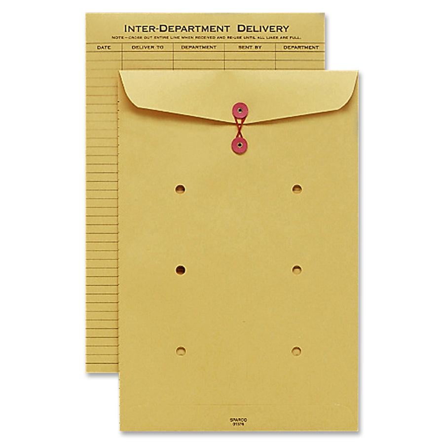 Sparco, SPR01375, String/Button Inter-Department Envelopes, 100 / Box ...