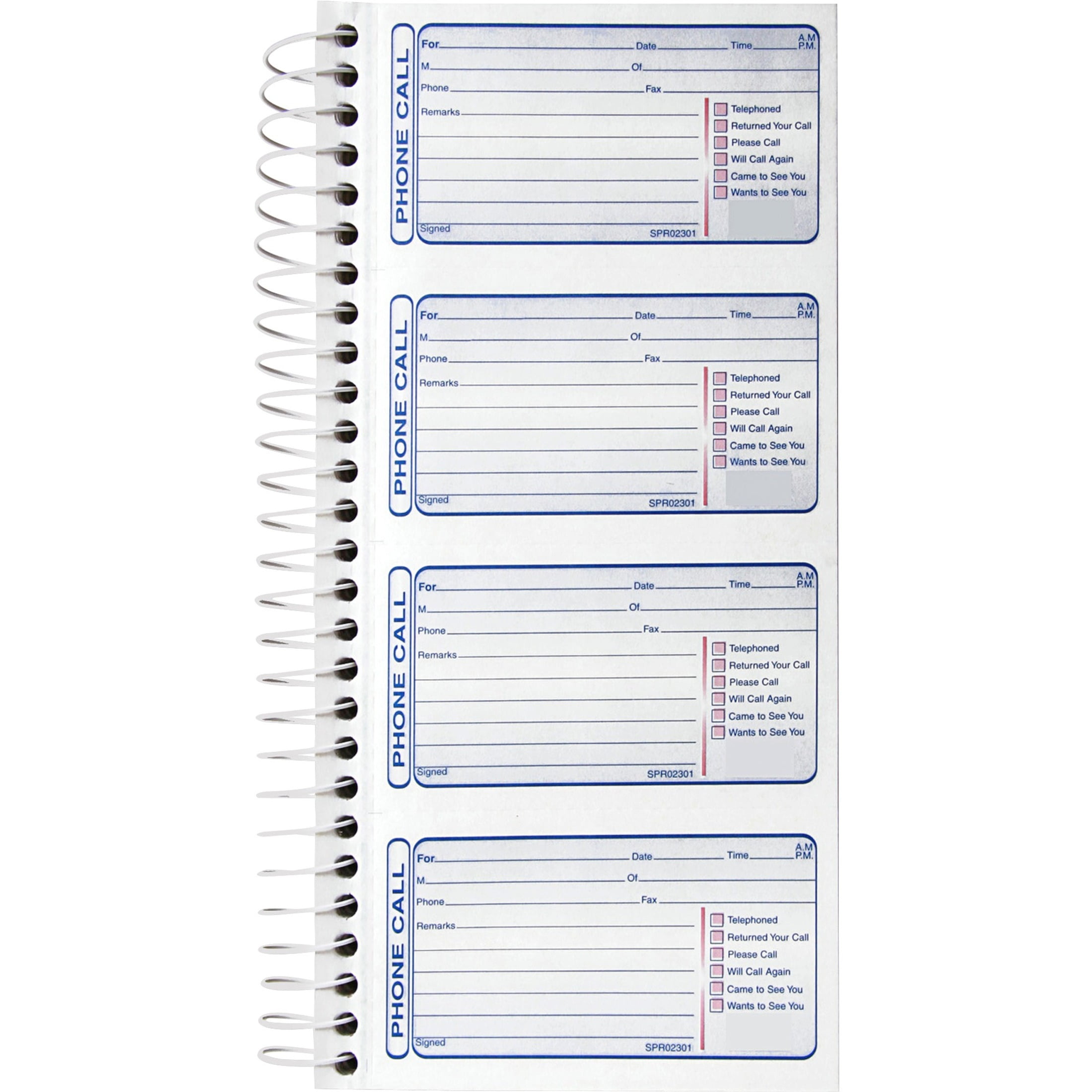 Sparco, SPR02301, 4CPP Carbonless Telephone Message Book, 1 Each, White ...