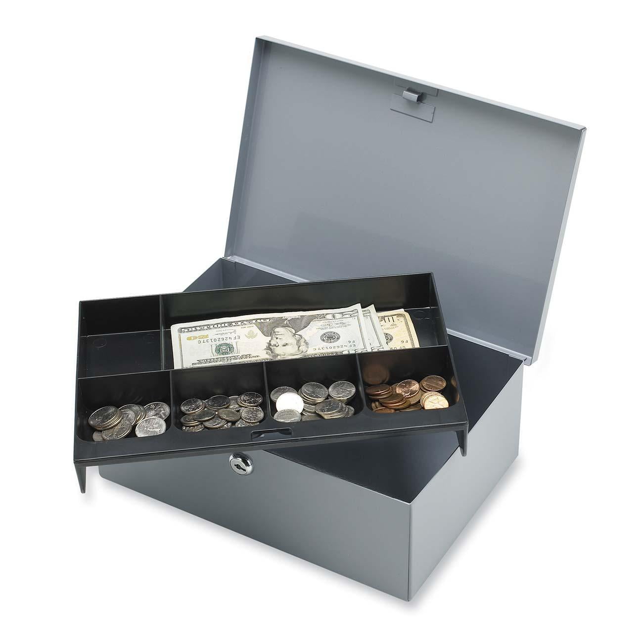 Sparco, SPR15503, All-Steel 6 Compartment Tray Cash Box, Gray - Walmart.com