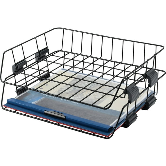 Sparco, SPR52772, Wire Letter Size Desk Tray, 2 / Box, Black - Walmart.com