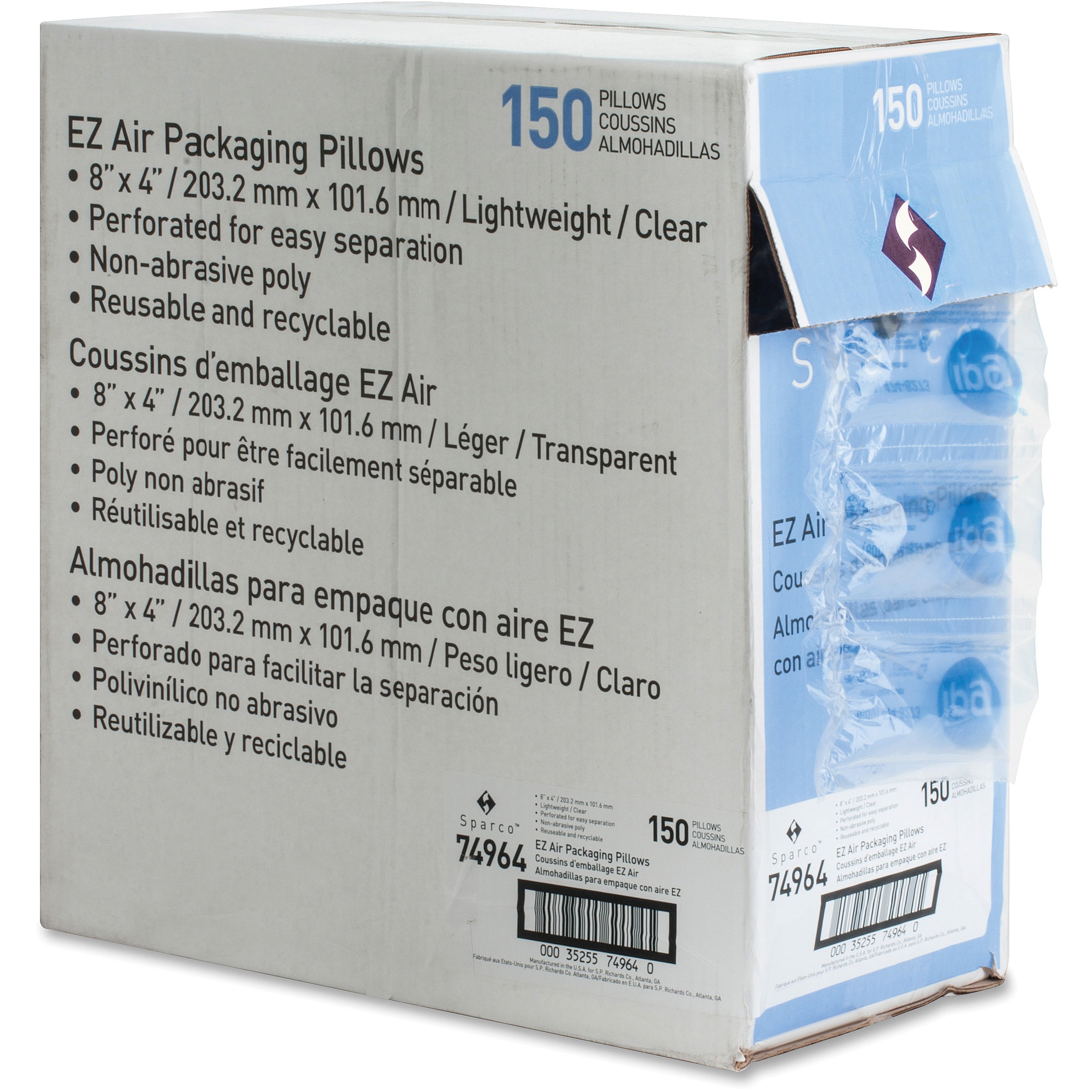 Sparco, SPR74964, Packaging Air Pillows, 150 / Carton, Clear - Walmart.com