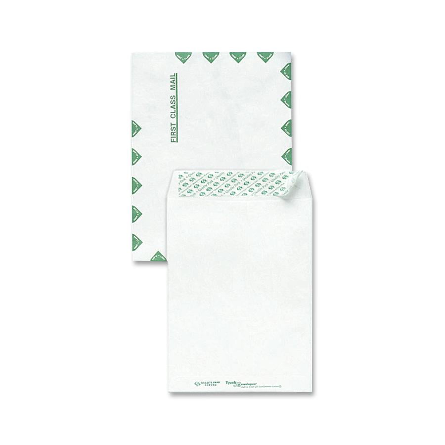 Sparco Tyvek Open-End Envelopes 1st Class 9"x12" 100/BX White 19757 ...