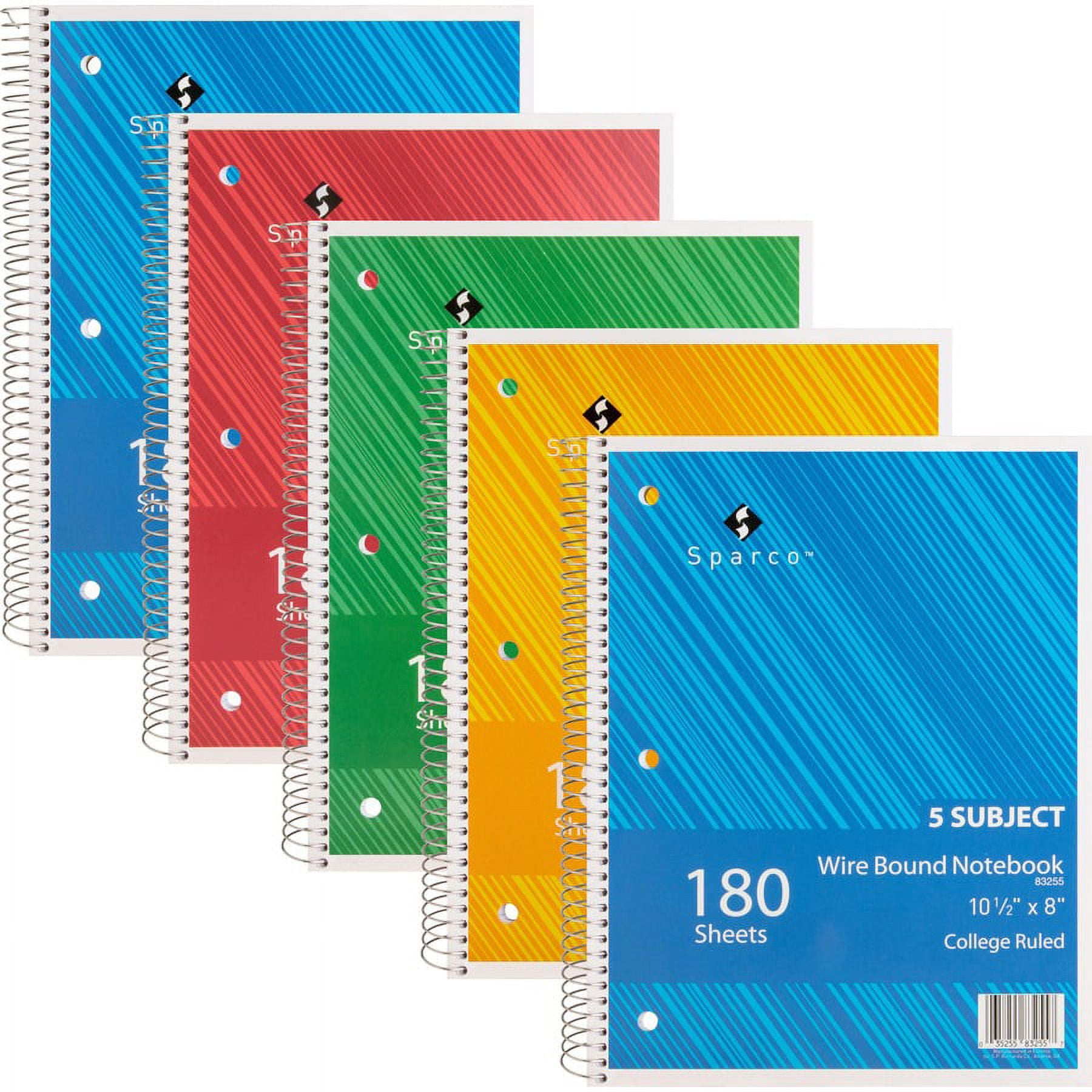 Sparco Wirebound College Ruled Notebooks - 180 Sheets - Wire Bound ...