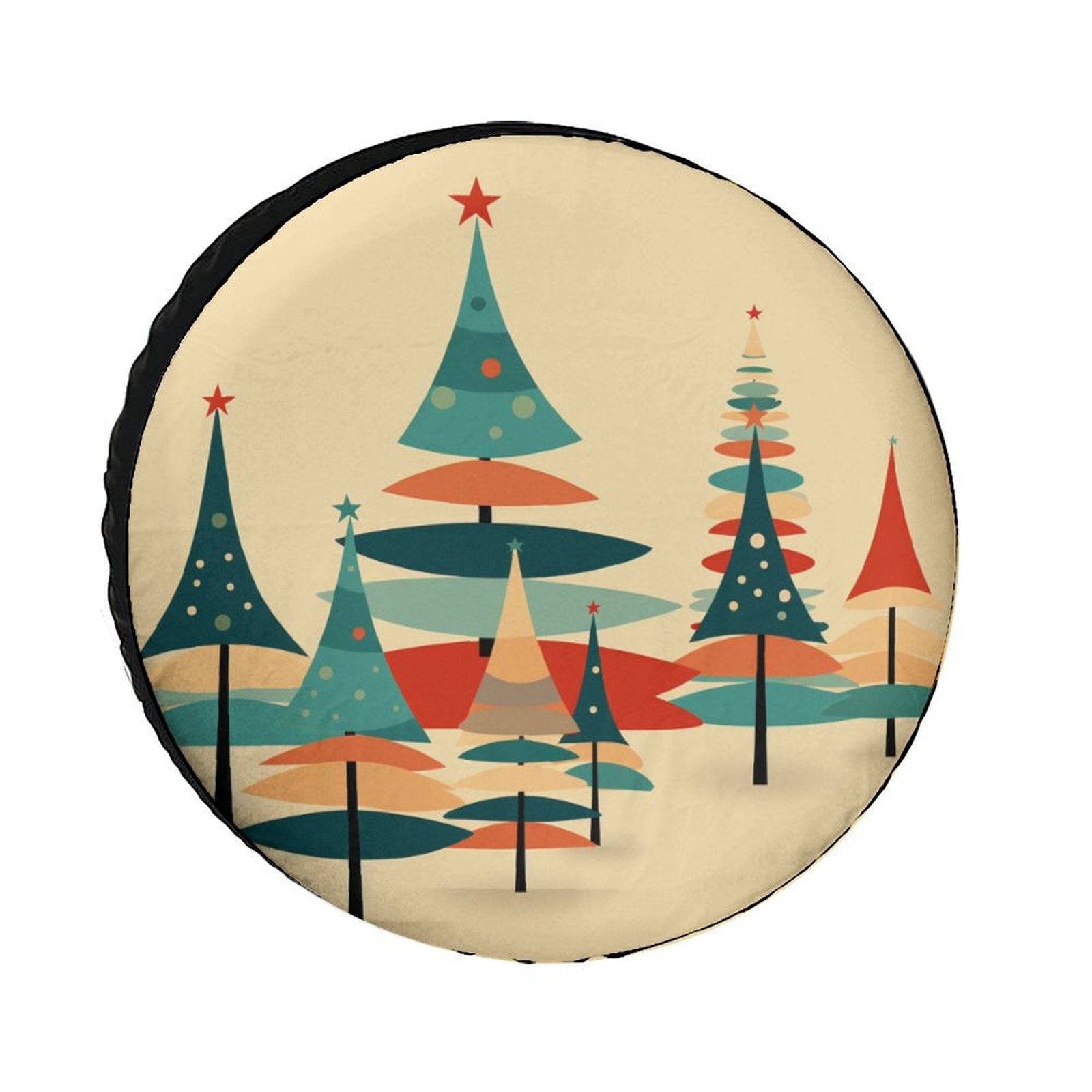 Spare Tire Cover 12inch Mid-century Modern Design Christmas Trees Wheel ...