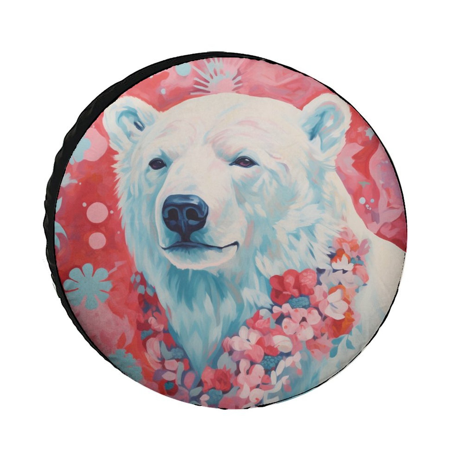 Spare Tire Cover 12inch Polar Bear In Red And Pink Waterproof Sun ...