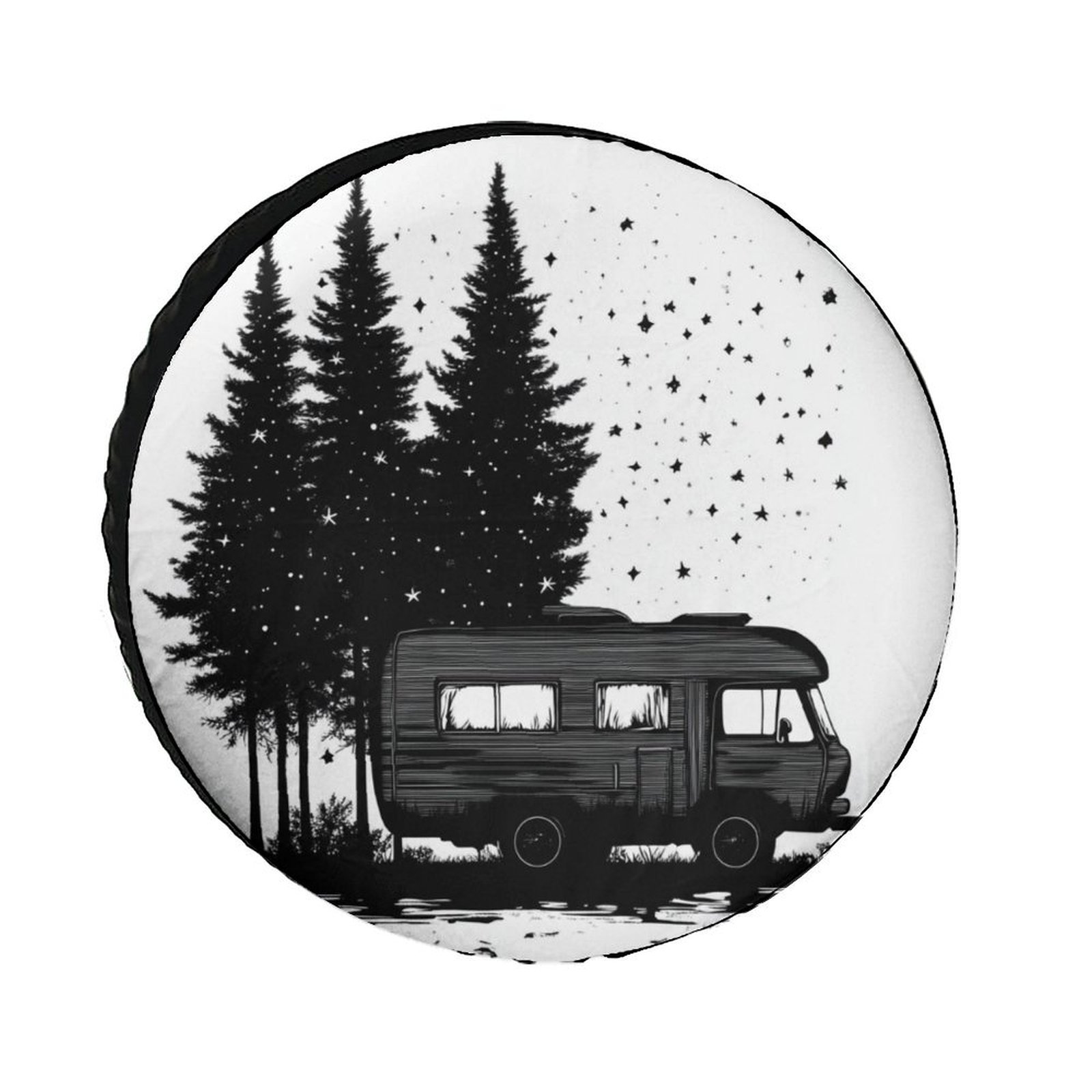 Spare Tire Cover 15inch Camping Among The Trees Wheel Tire Covers ...