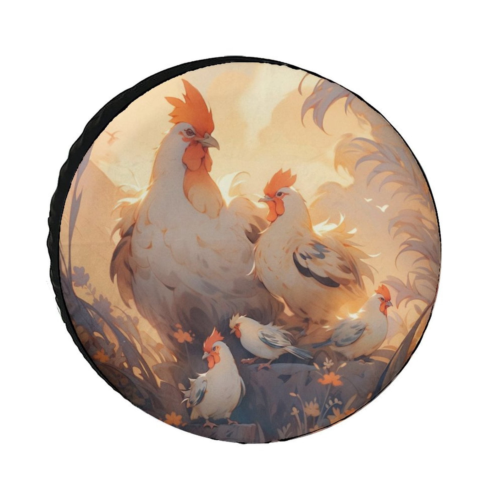 Spare Tire Cover 15inch Hen And Her Chicks Polyester Universal Spare ...